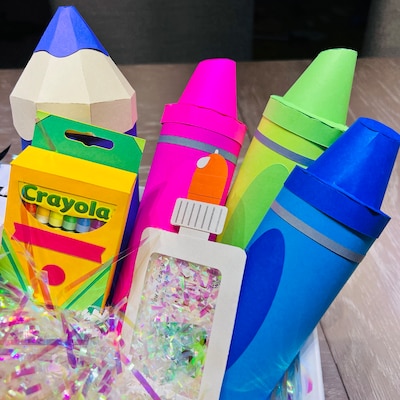 Crayon Box Template 3D Crayon Box Template Crayon Box Favor Box SVG ...