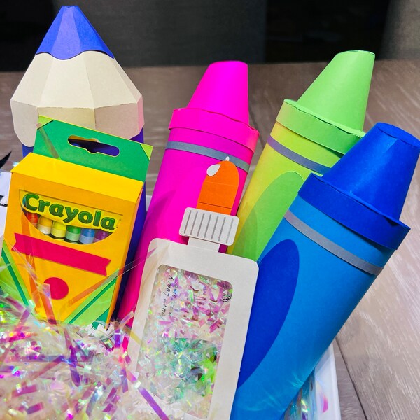 Crayon Box Template - 3D Crayon Box Template - Crayon Box Favor Box ...