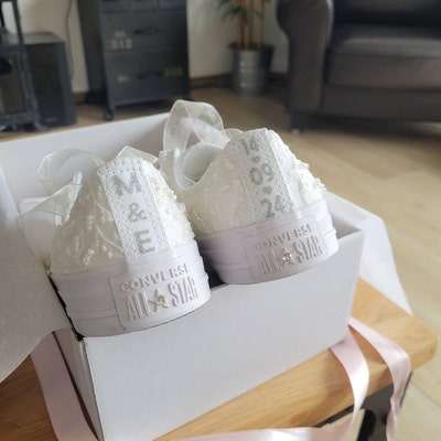 Ivory Wedding Converse for Bride, Custom Converse Shoes for Wedding ...