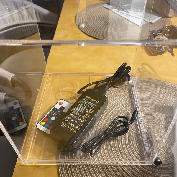 Acrylic Wedding Card Box - Custom Options - 10" Handmade Color Changing ...