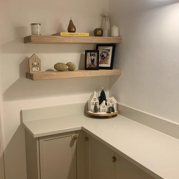 Wooden Rustic Floating Shelves Handcrafted Using Sustainable Reclaimed ...