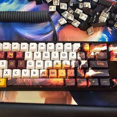 KDA All Out Seraphine Seraphine Superstar Lol Series Keycap Set, 127 Keys PBT for Mechanical ...