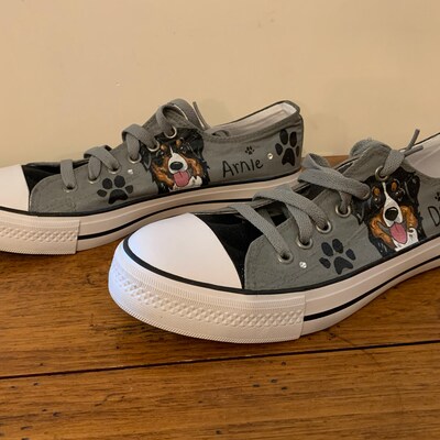 Pug Painted Sneakers Personalized Dog Canvas Shoes Custom - Etsy