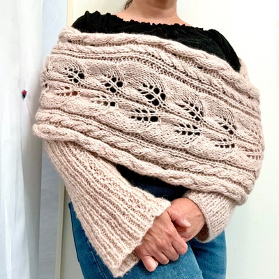 KNITTING PATTERN Wrapped up in Cables Sweater Scarf, Scarf With Sleeves ...