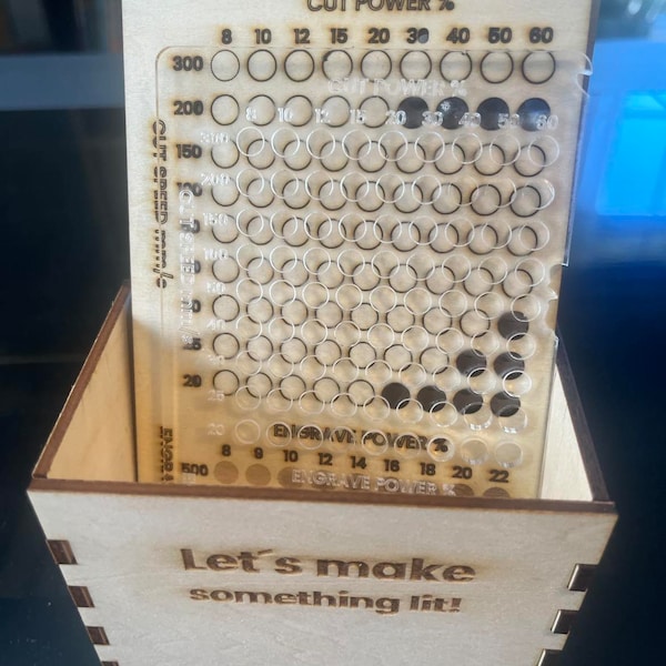 Laser Test Files Box Organizer Material Test V2 Storage Box