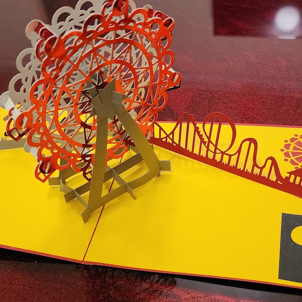 Ferris Wheel Pop-up Card Template | Paper Cutting SVG | 3D Card Svg ...