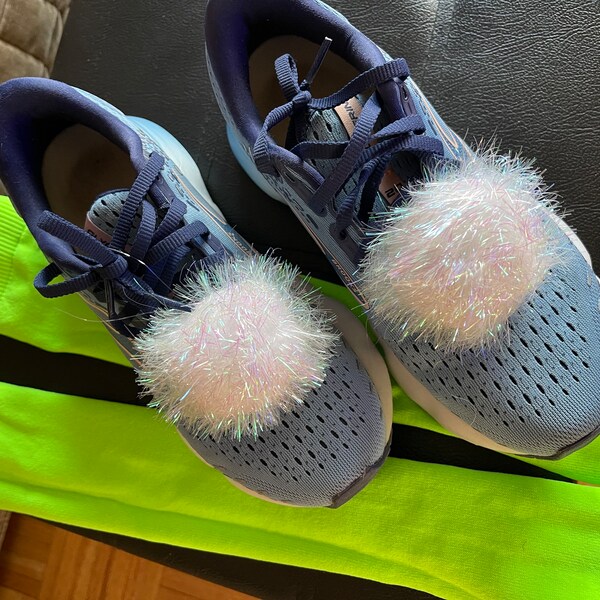 Tinkerbell Puff Ball Shoe Clips, Pom Poms, Tinkerbell Inspired, White ...