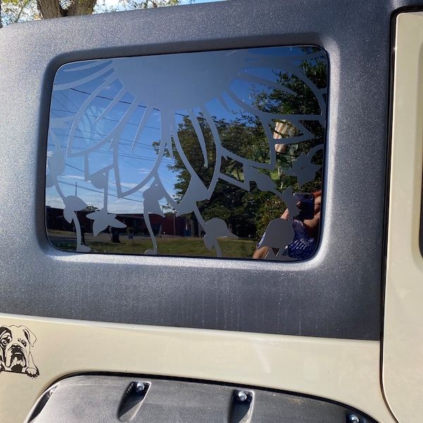 Sunflower & Ivy Vines Side Rear Window Decal | Fits Jeep Wrangler JK JL ...