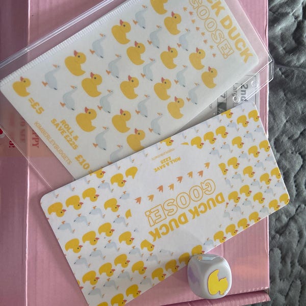 Duck Duck Goose Game and Dice Savings Challenge Cash Stuffing A6 Binder ...