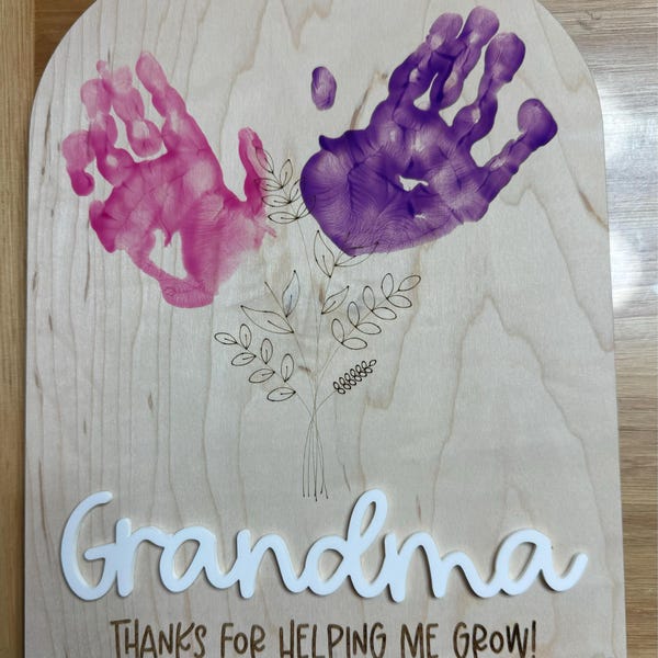 Mothers Day Gift for Grandma | Handprint Flower | Personalized Gift for ...
