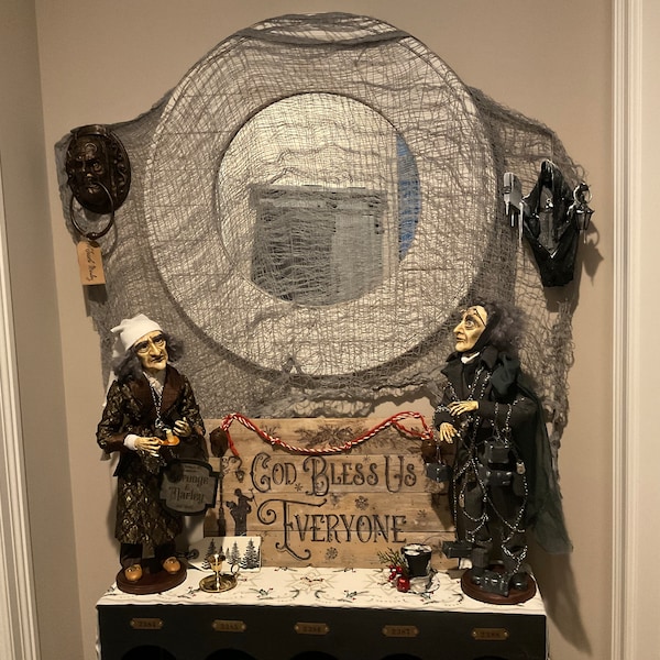 A Christmas Carol Decoration, Rustic Wood Christmas Decor, Scrooge ...