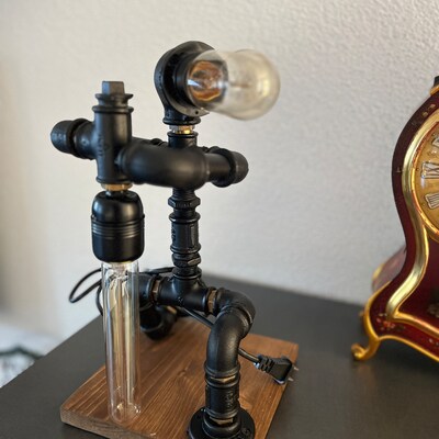 Pipeman Desk Lamp, Robot Lamp, Home Decor, Gift for Him, Edison ...