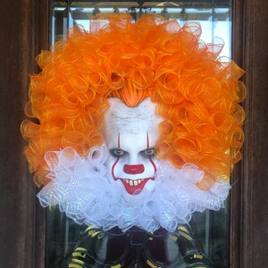 IT Pennywise Scary Clown Deco Mesh Halloween Spooky Wreath - Etsy