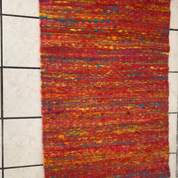 Entryway Sisal Rug, Handwoven Red Lava Welcome Mat, Colorful Doormat ...