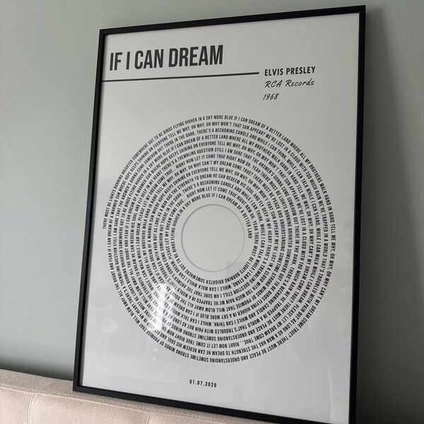 Custom Vinyl Lyrics Print, Personalised Music Poster, Customizable ...