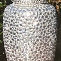 Cloisonné Style Cremation Urn for Human Ashes Handcrafted Greenish ...