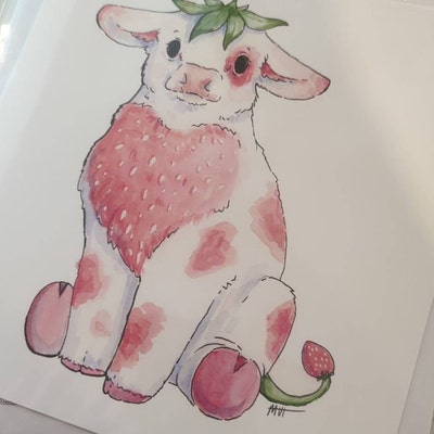 Strawberry Cow Print - Etsy