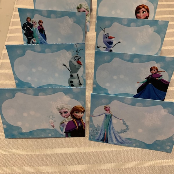 Frozen Party Food Label, Frozen Party Food Tents, Frozen Place Cards ...
