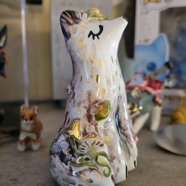 Otter Figurine, Ceramic Otter, Moon Phases,galaxy Figurine, Ceramic ...