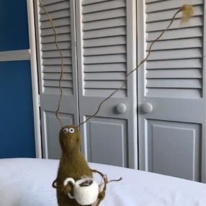 Needle Felted Animal Interior Toy Cockroach With A Cup of Tea. Stuffed ...