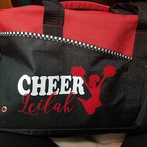 Personalized Cheer Bag, Cheerleader Bag, Custom Duffle Bag, Black ...