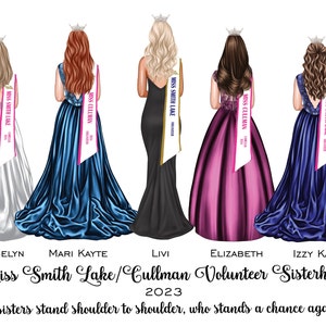 Personalized Pageant Sisters Portrait 5x7 8x10 Pageant Keepsake ...