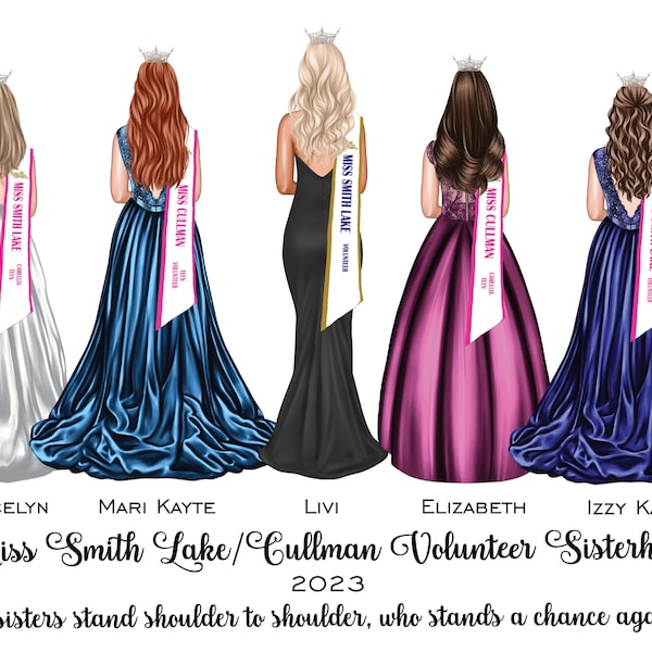 Personalized Pageant Sisters Portrait 5x7 | 8x10 Pageant Keepsake ...