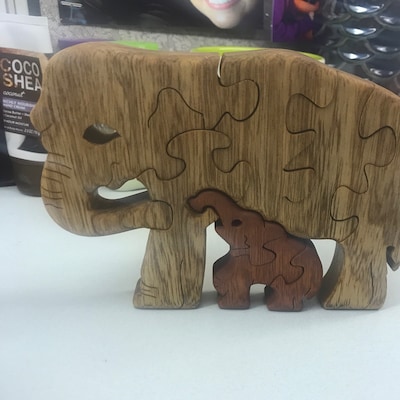 Sea Animals Wooden Puzzle, Hand Made, Scroll-saw Game Shark, Dolphin ...