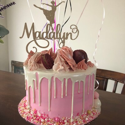 Dancer Cake Topper, Personalized Centerpiece, Glitter Cake Topper With ...