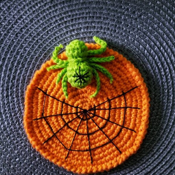 Halloween Spider Coaster Pattern PDF Spider Web Coaster Halloween ...