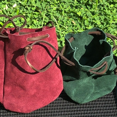 Suede Leather Drawstring Pouch, Dicebag - Etsy