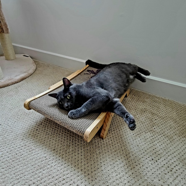 Cat Scratching Post With Recycled Cardboard Inserts - Adjustable ...