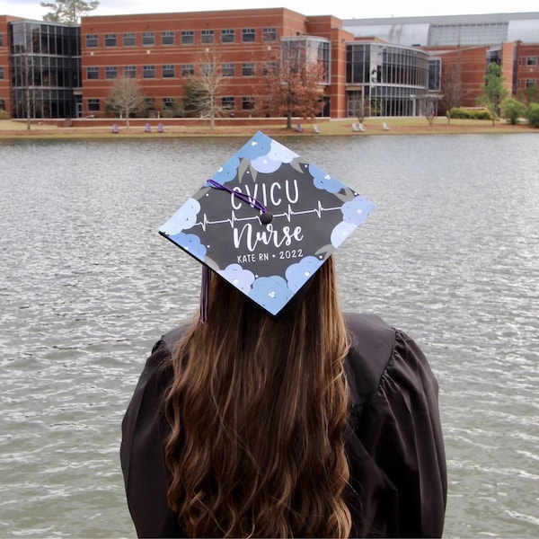 CUSTOM Digitally Made Custom Graduation Cap Topper. Nurse Graduation ...