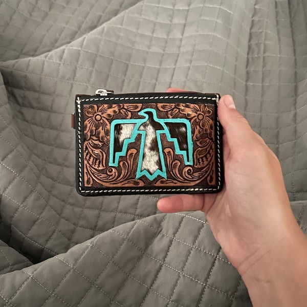 THUNDERBIRD LONGHORN KEYCHAIN Brown Wallet | Genuine Hair on Freebird ...