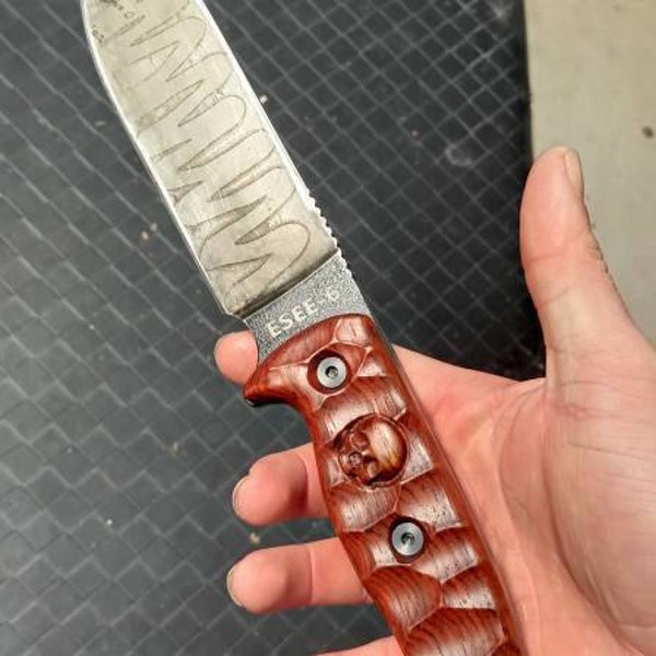 Ka-bar Becker Bk2/wooden Scales /wood Handles/personalized Knife Handle ...