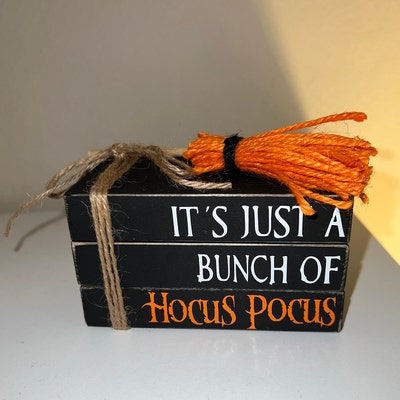 Halloween Mini Wood Book Stack/ Halloween Wood Book Stack/ Wood Books ...