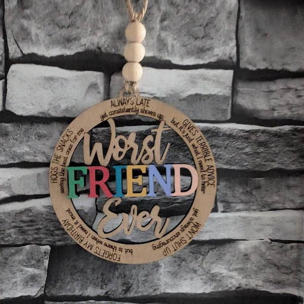 Friend Ornament Svg, Worst Friend Ever Digital File, Snarky Gift for ...
