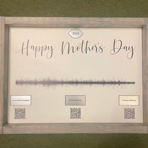 Voice Recording Gift, Qr Code Sign, Sympathy Gift, Soundwave With Photo ...