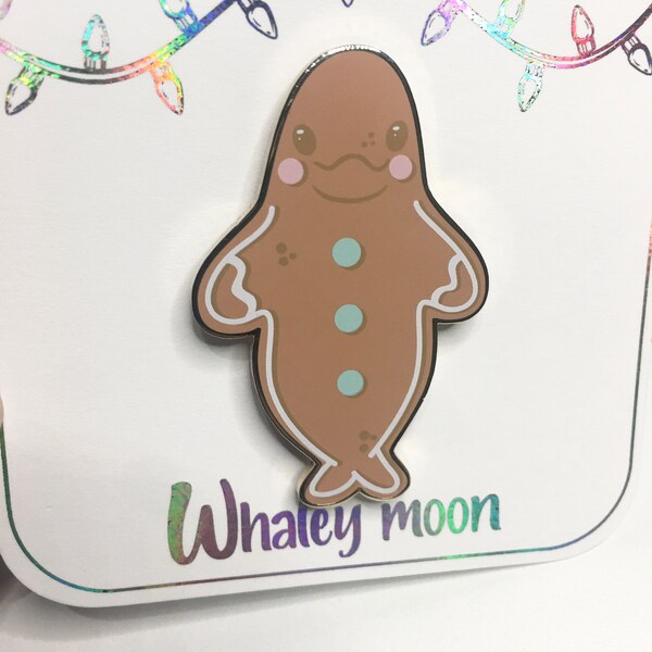 Moon Gingie-gingerbread Beluga Cookie Enamel Pin- Whaley Moon - Etsy