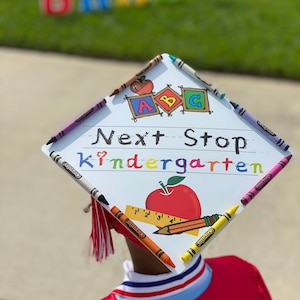 Grad Cap Topper Elementary Graduation Cap Next Stop Kindergarten ...