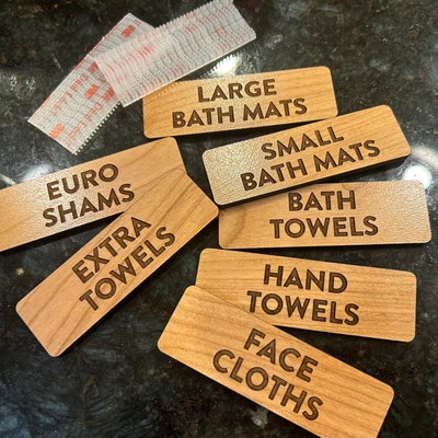 Custom Wood Linen Closet Tags Labels for Laundry Organization - Etsy