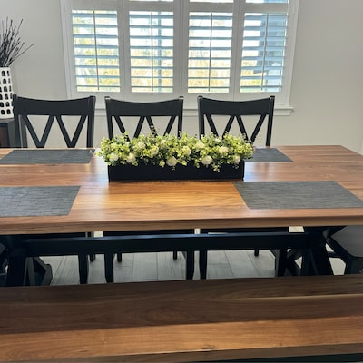 Rustic Planter Box Centerpiece With Greenery, Farmhouse Table ...