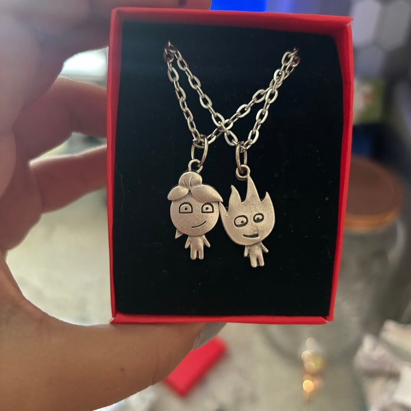 Fireboy and Watergirl Stainless Unisex Cosplay Necklace | Couples ...