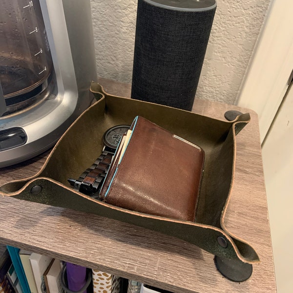 Custom Leather Valet Tray. Multiple Colors. Personalized Leather ...