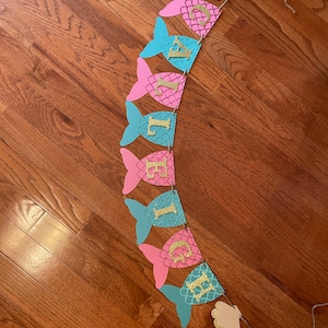 Mermaid Birthday Banner Mermaid Tail Banner First Birthday - Etsy