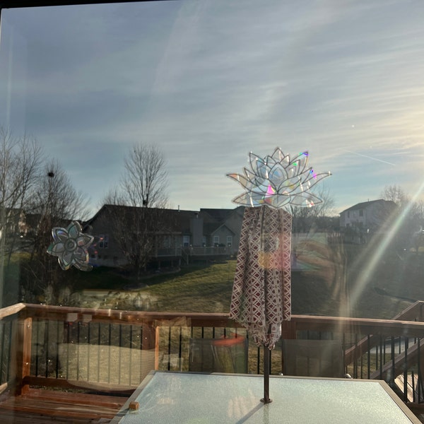 Lotus Flower Window Clings, Prism & Holographic Rainbow Maker, Static ...