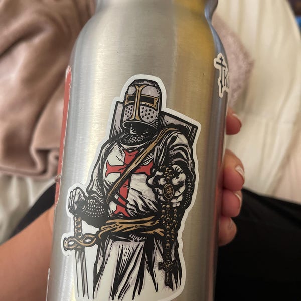 4" Rosary Crusader Vinyl Sticker - Etsy