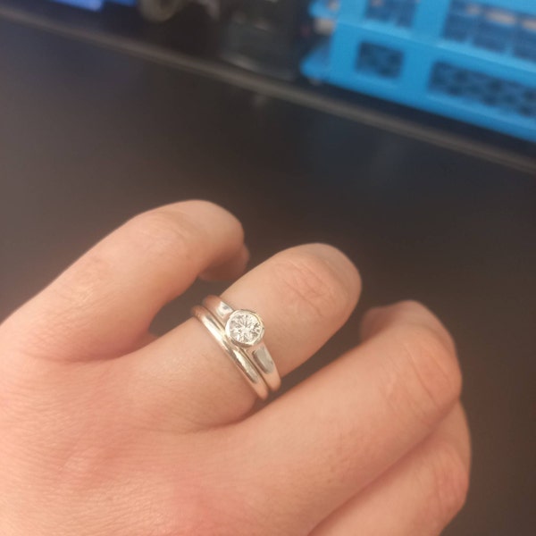 Lab Created Alexandrite Ring, 14K Gold and 925 Sterling Silver Emerald ...