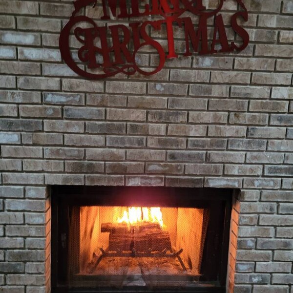 Candy Red Merry Christmas Metal Sign: Holiday Wall Decor - Etsy
