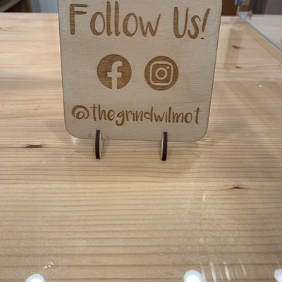 Follow Us Social Media POS Sign Stand for Craft Stall Market - Etsy